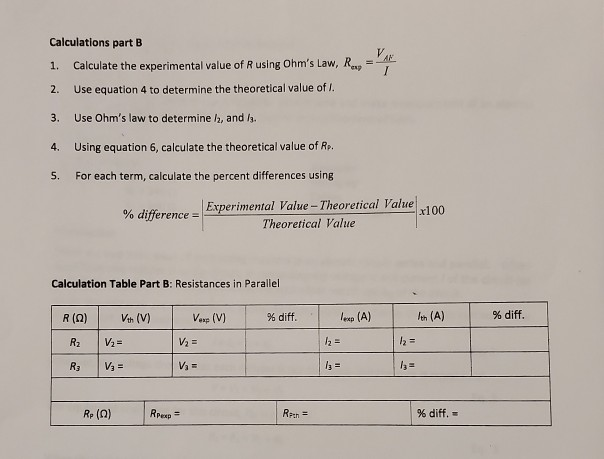 Solved Calculations part B 1. Calculate the experimental | Chegg.com