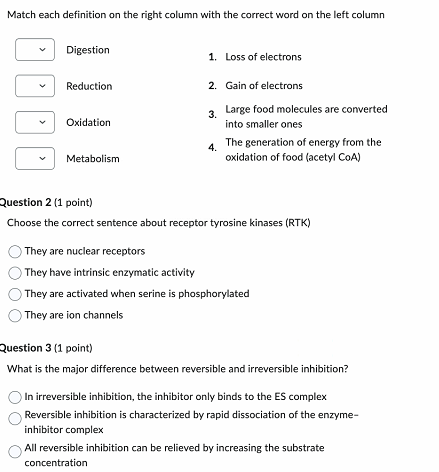 Solved Match each definition on the right column with the | Chegg.com