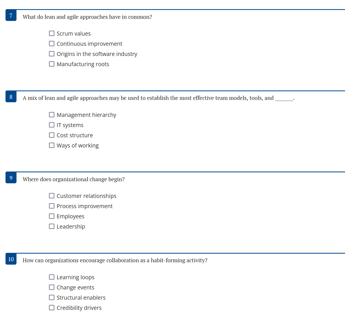 Solved What do lean and agile approaches have in common? | Chegg.com