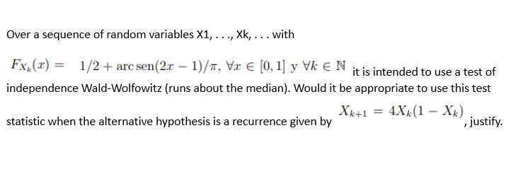 Over a sequence of random variables X1,…,Xk,… with | Chegg.com
