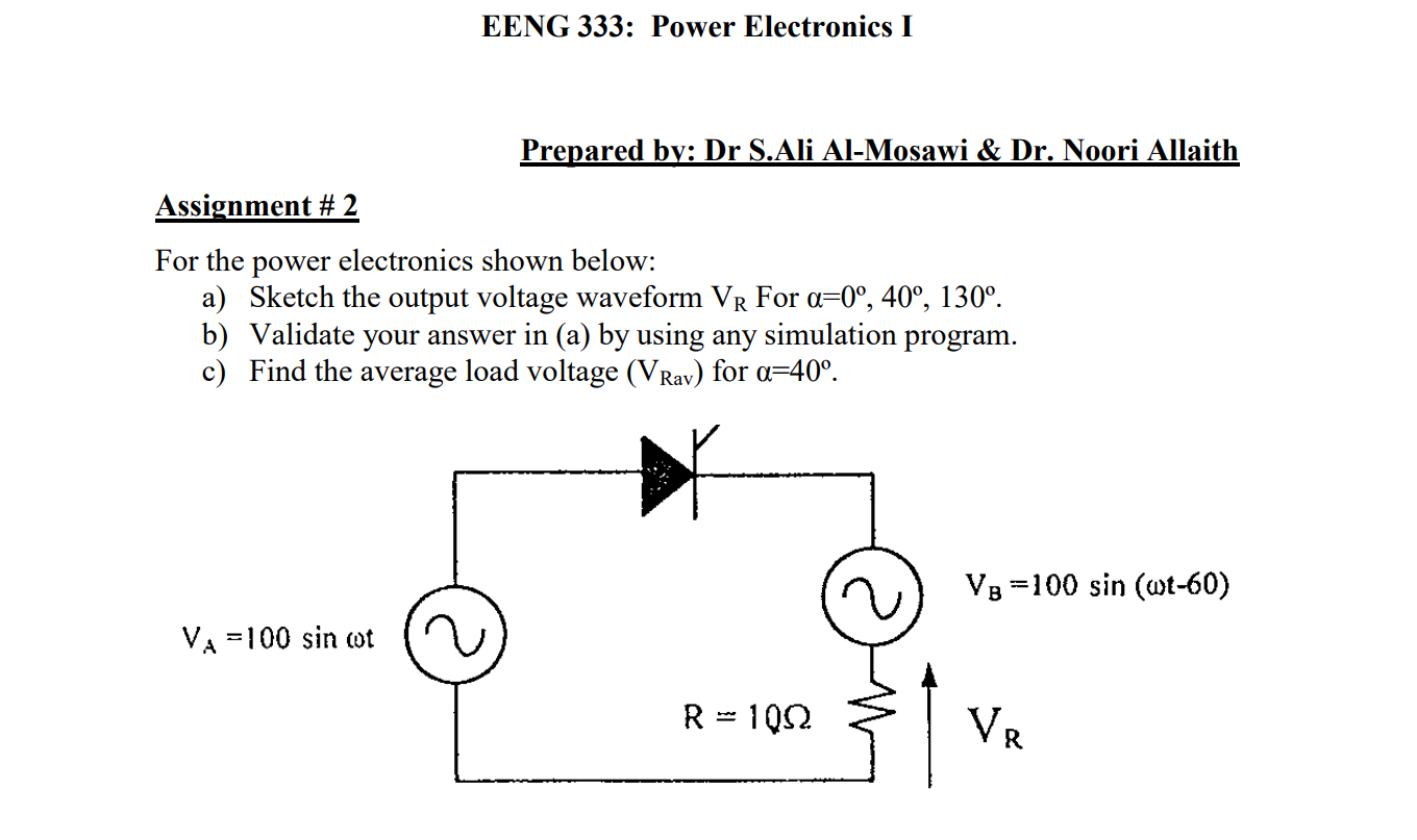 Solved EENG 333: Power Electronics IPrepared bv: Dr S.Ali | Chegg.com
