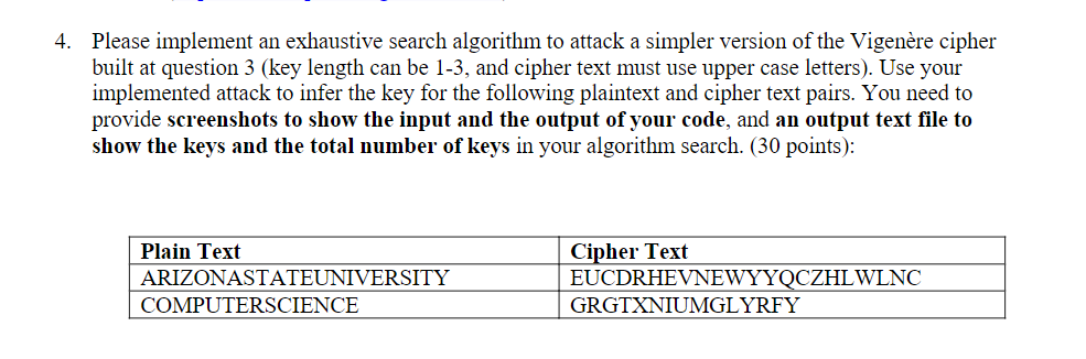 Solved Please implement an exhaustive search algorithm to | Chegg.com