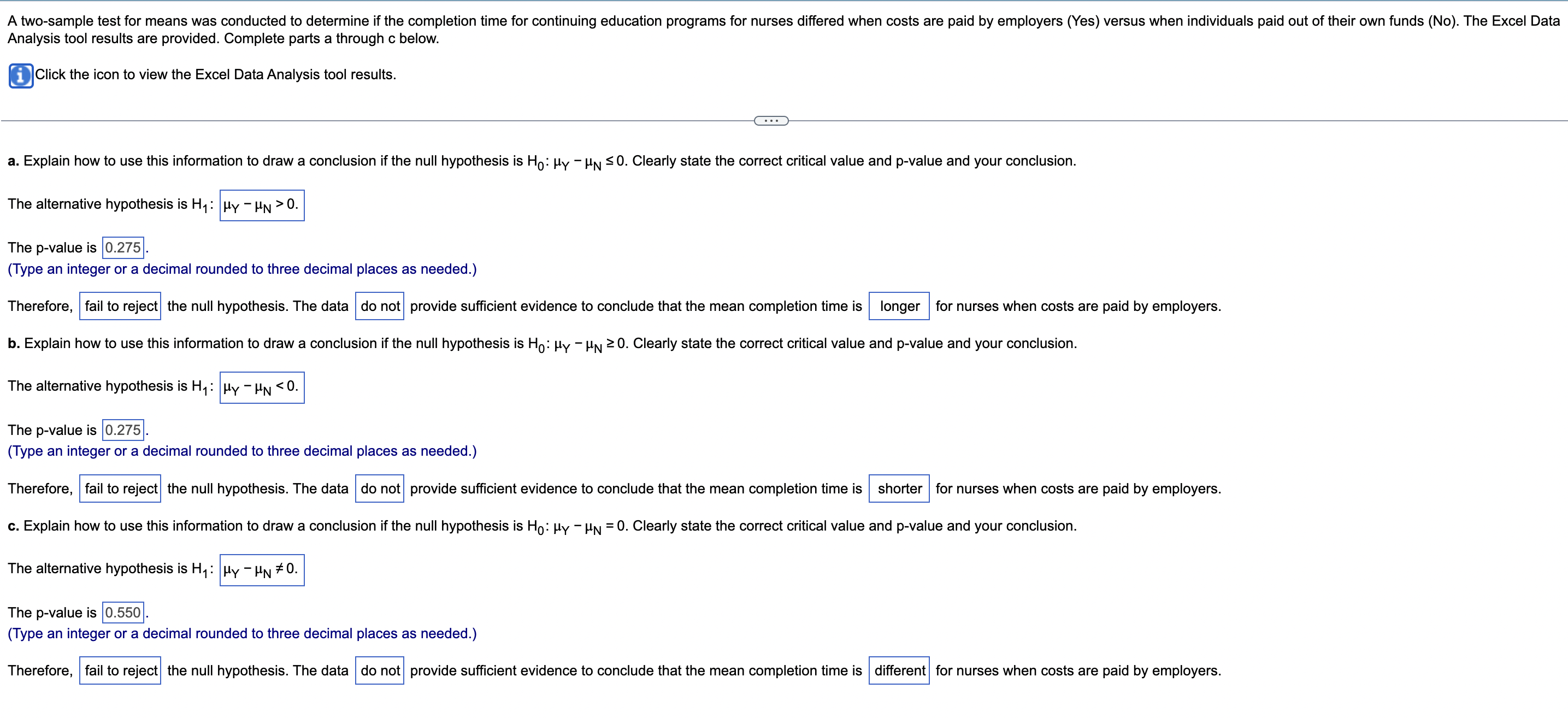 Solved Analysis tool results are provided. Complete parts a | Chegg.com