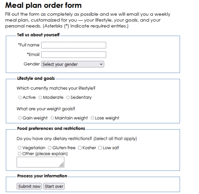 Solved HTML FORM PAGE DIRECTIONS: - In the body of the | Chegg.com