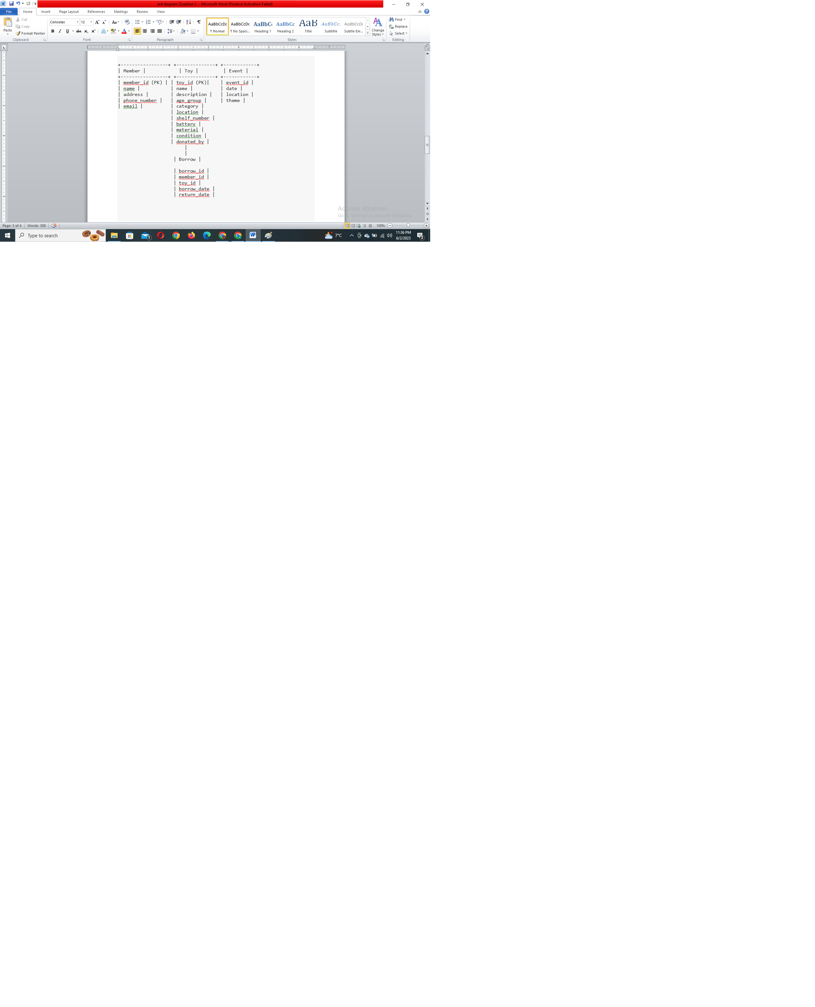 Please Create Enitity relationships diagram on | Chegg.com