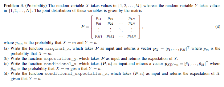 Solved Problem 3. (Probability) The random variable X takes | Chegg.com