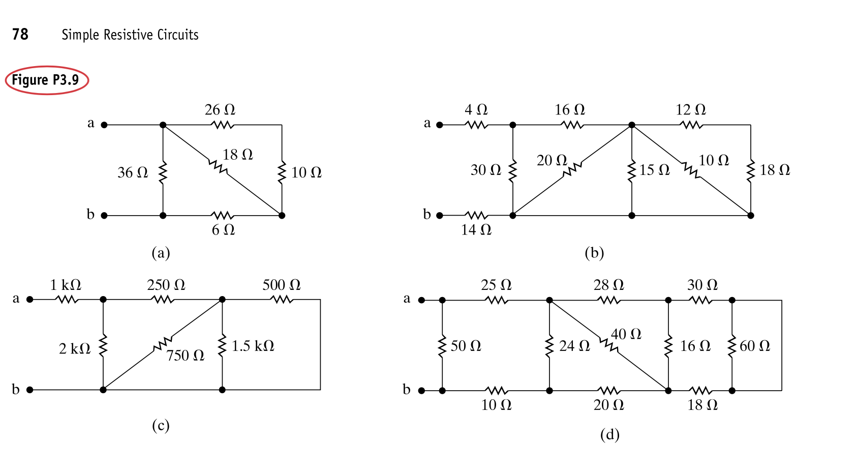 Solved (U) 3.9 Find the equivalent resistance Rab for each | Chegg.com
