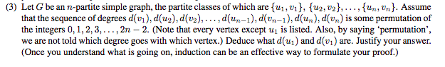 (3) Let G be an n-partite simple graph, the partite | Chegg.com