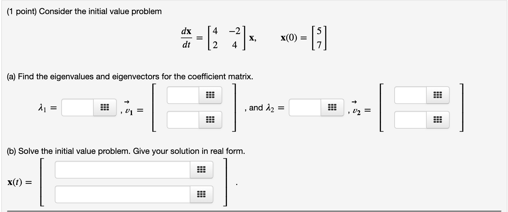 Solved (1 point) Consider the initial value problem (a) Find | Chegg.com