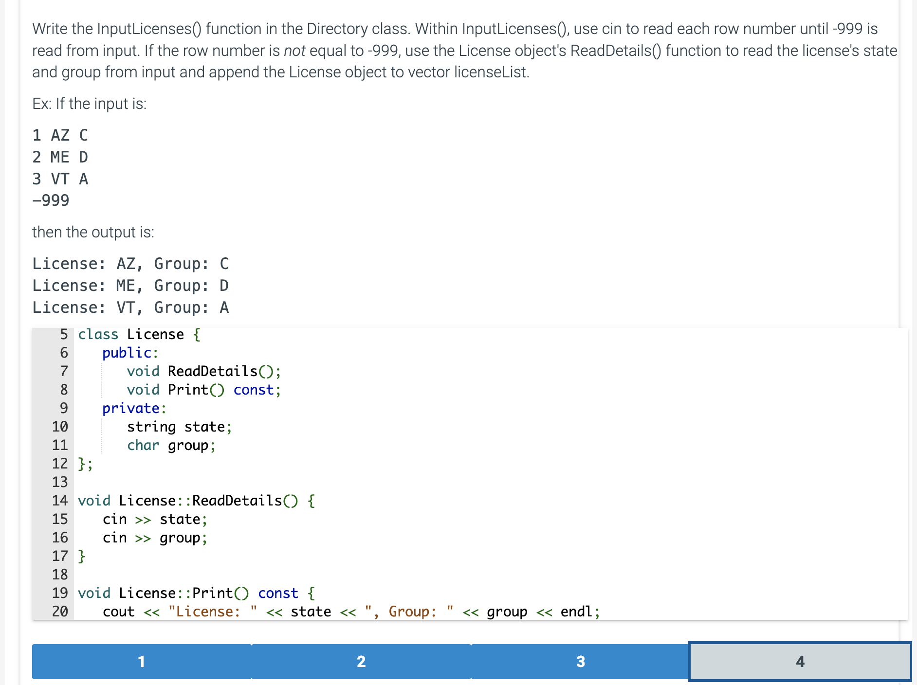 Solved Complete code in C++. | Chegg.com