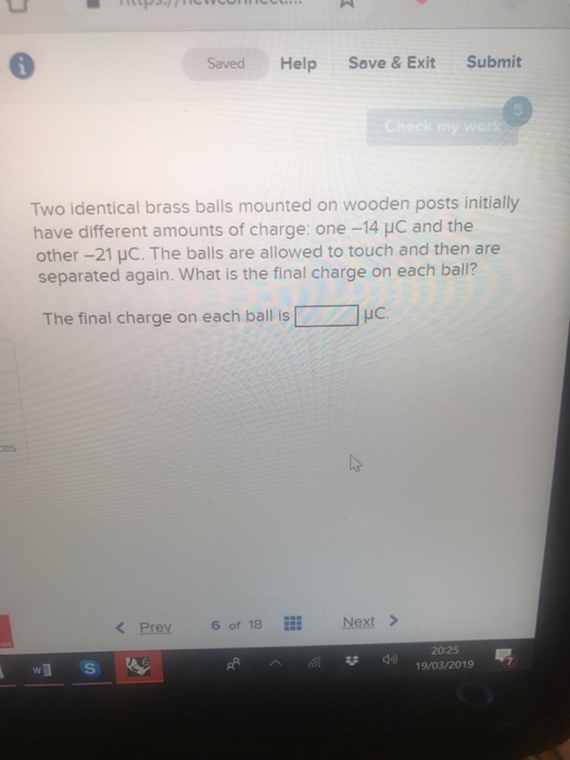 Solved Saved Help Save & ExitSubmit Two identical brass | Chegg.com