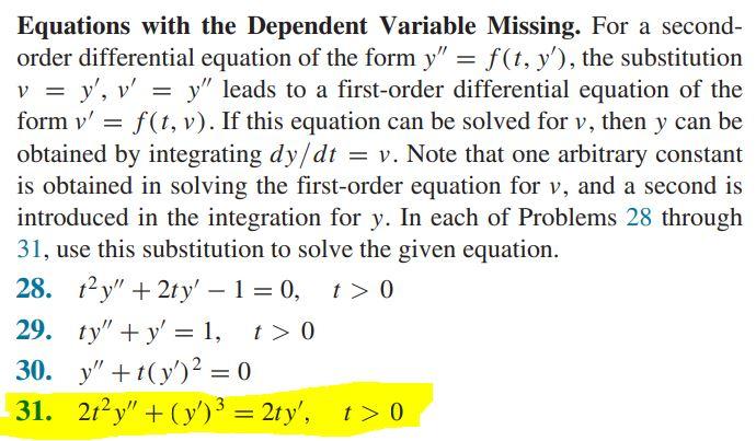 Solved Equations with the Dependent Variable Missing. For a | Chegg.com