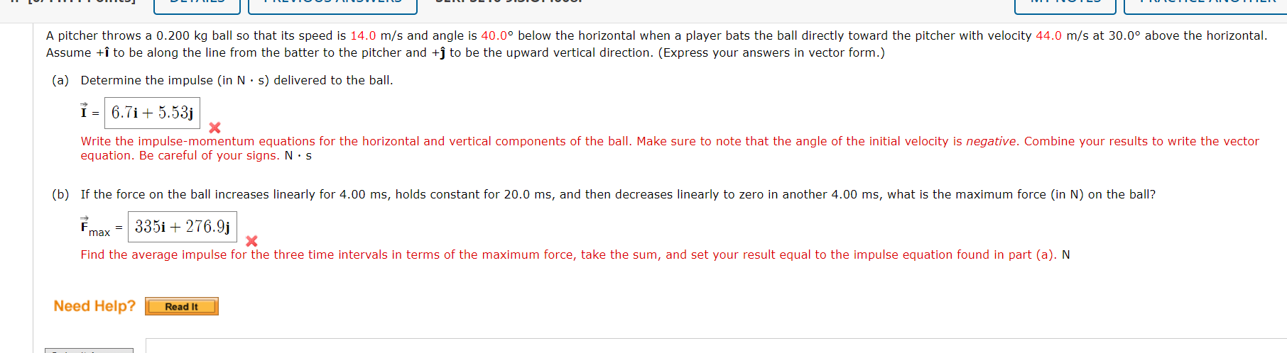 Solved Assume +hat(i) ﻿to be along the line from the batter | Chegg.com