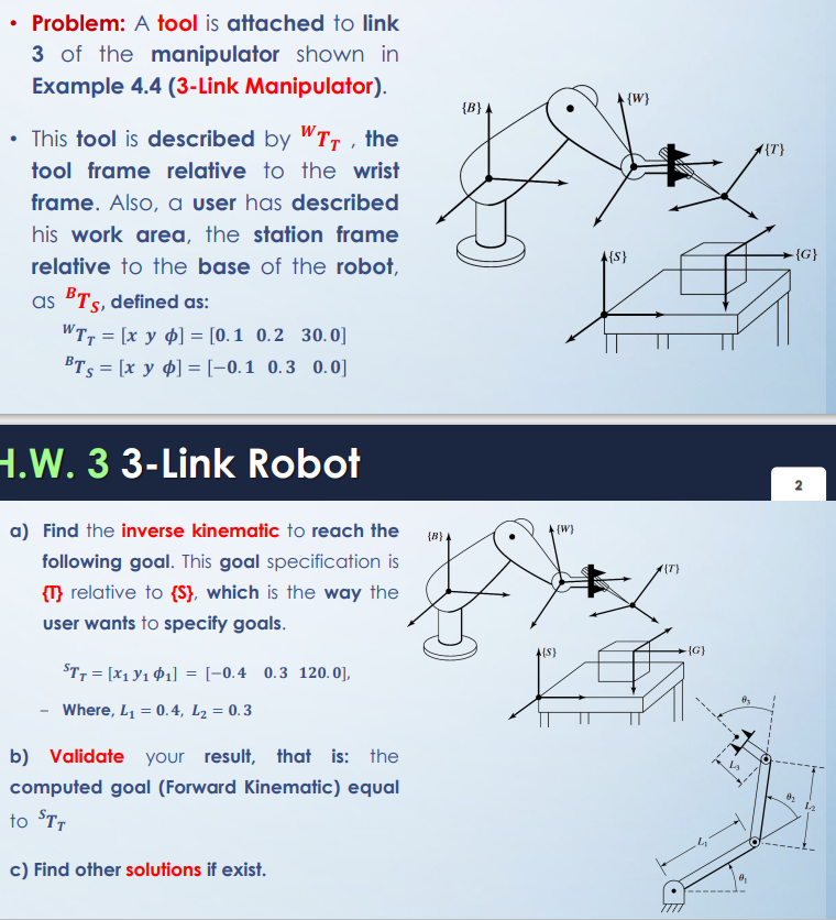 Solved - Problem: A tool is attached to link 3 of the | Chegg.com