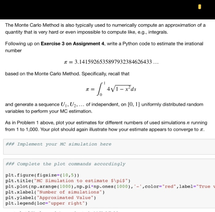 Solved The Monte Carlo Method is also typically used to | Chegg.com