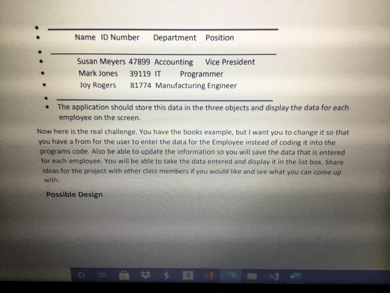Solved CREATE EMPLOYEE CLASS IN C# (WINDOWS-FORM APP). THE | Chegg.com