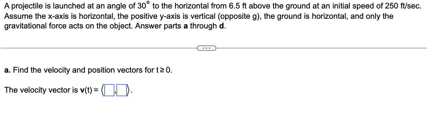 Solved A projectile is launched at an angle of 30∘ to the | Chegg.com