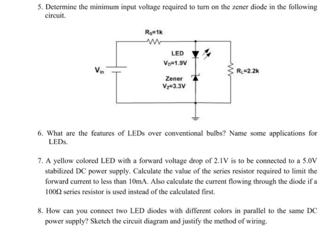 Solved 5. Determine the minimum input voltage required to | Chegg.com
