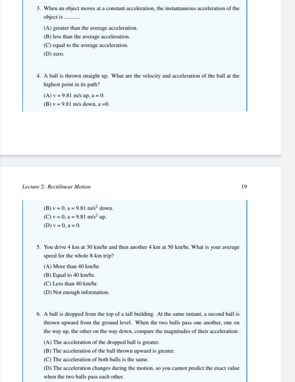 Solved 3. When an object moves at a constant acceleration, | Chegg.com