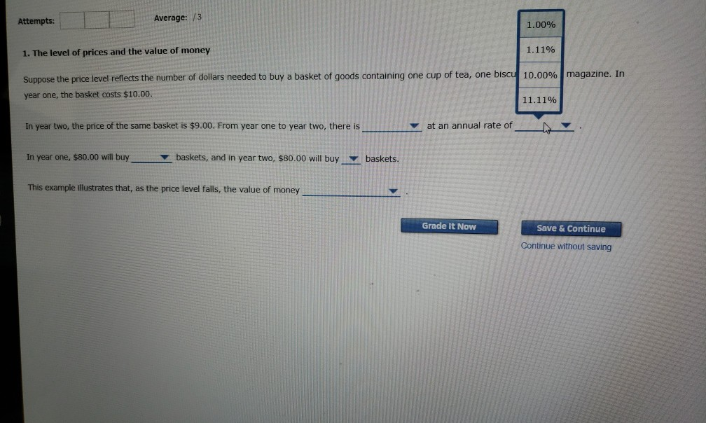 Solved 1. The level of prices and the value of money Suppose | Chegg.com