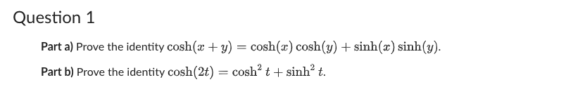 Solved Part a) Prove the identity | Chegg.com