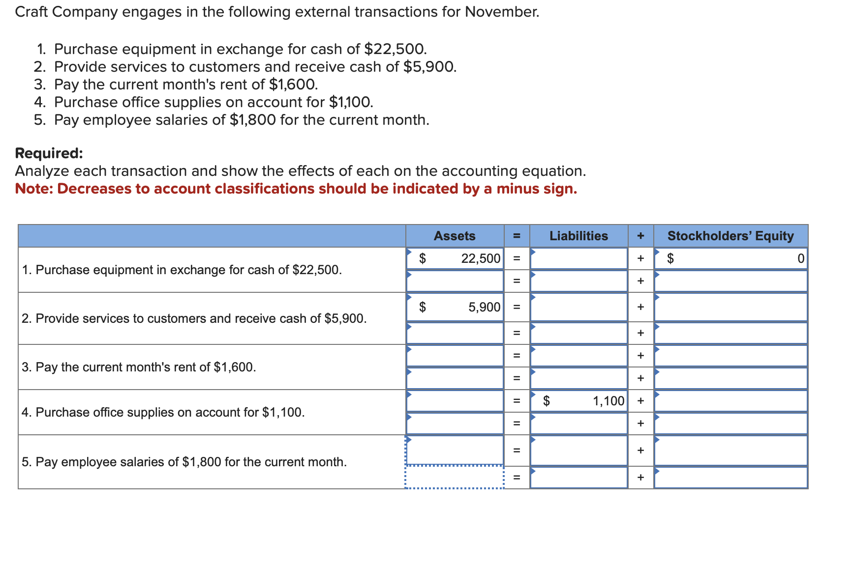 Solved Craft Company engages in the following external | Chegg.com