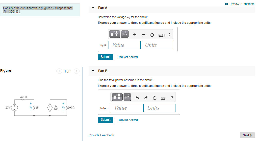 Solved u Review Constants Part A Consider the circuit shown | Chegg.com