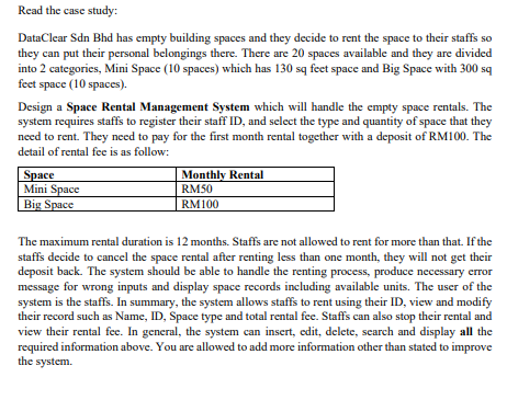 Solved Read the case study: DataClear Sdn Bhd has empty | Chegg.com
