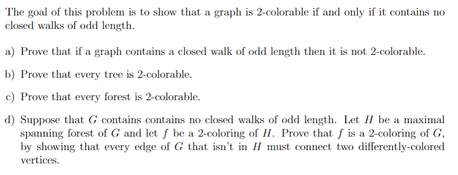 Solved The goal of this problem is to show that a graph is | Chegg.com