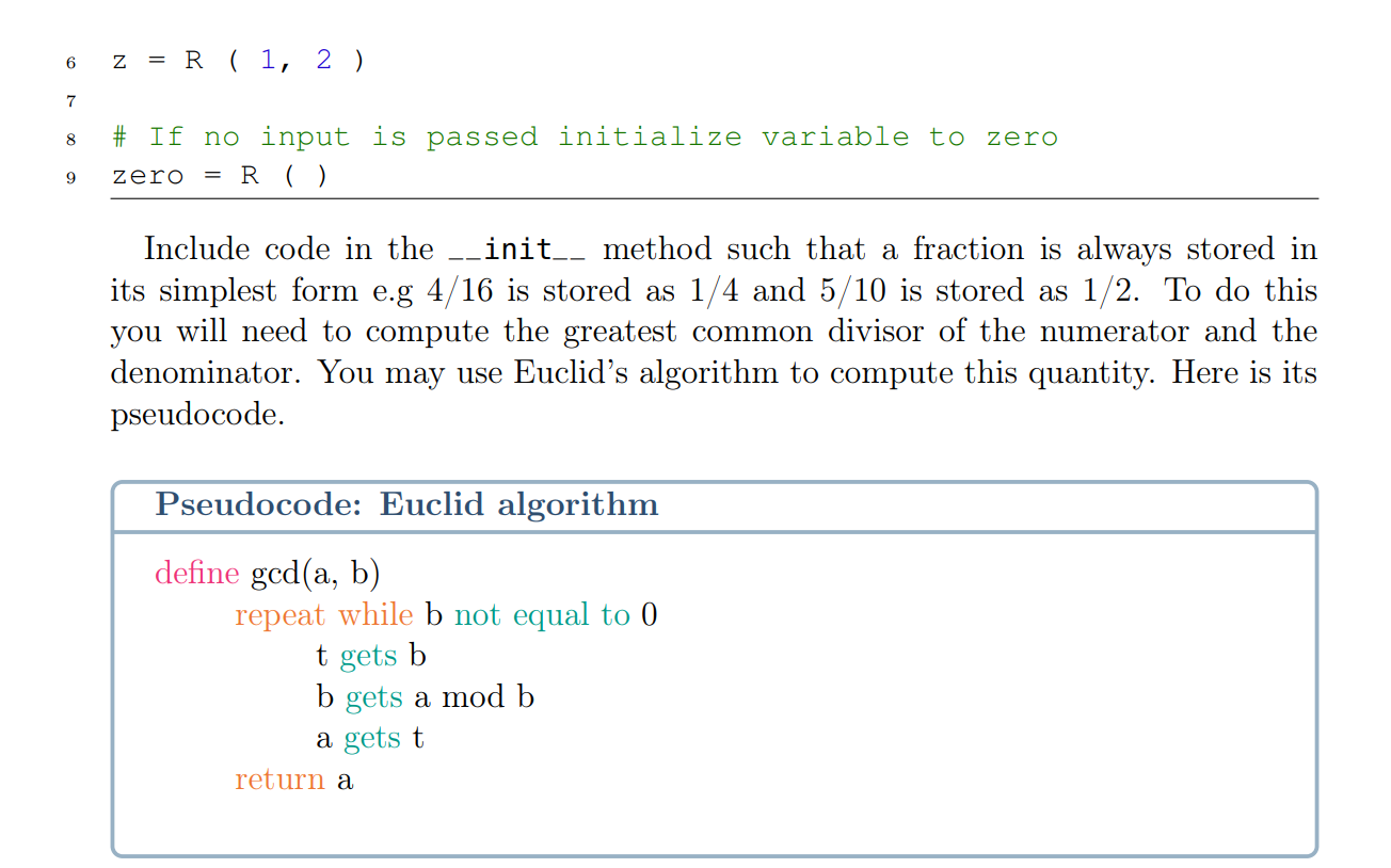 Solved In this file you will define a class called Rational. | Chegg.com
