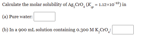 Solved Calculate the molar solubility | Chegg.com