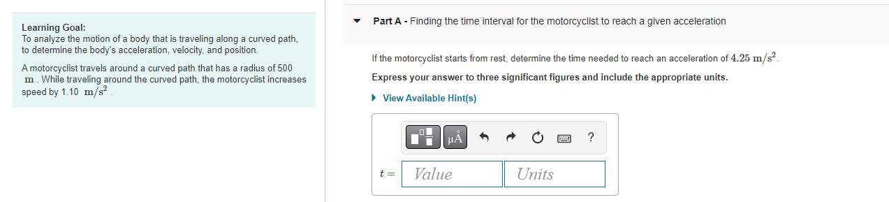 Solved Learning Goal: - Part A - Finding the time interval | Chegg.com