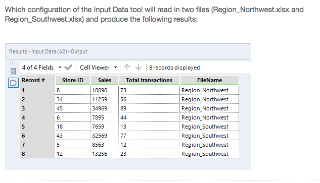 Solved Which configuration of the Input Data tool will read | Chegg.com