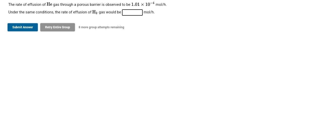 Solved The rate of effusion of He gas through a porous | Chegg.com