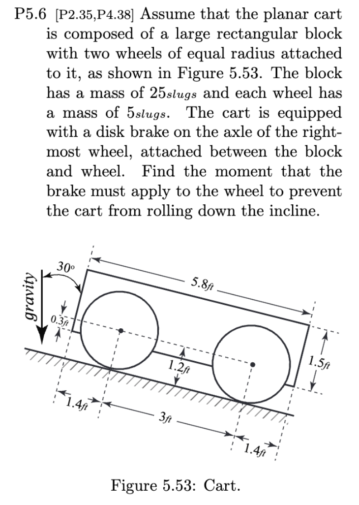 Solved P5.6 [P2.35,P4.38] ﻿Assume that the planar cartis | Chegg.com