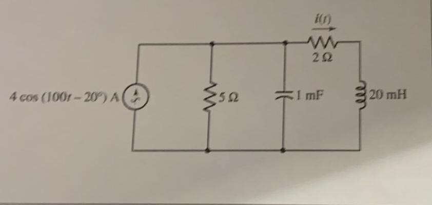 Solved Use phasor analysis to obtain the value of i(t) in | Chegg.com
