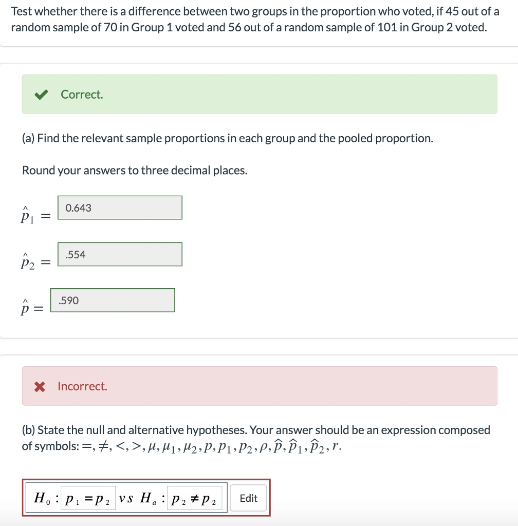 Solved Test whether there is a difference between two groups | Chegg.com