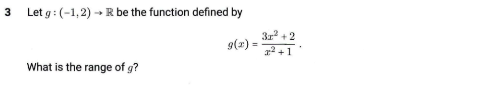 Solved 3 ﻿Let g:(-1,2)→R ﻿be the function defined | Chegg.com