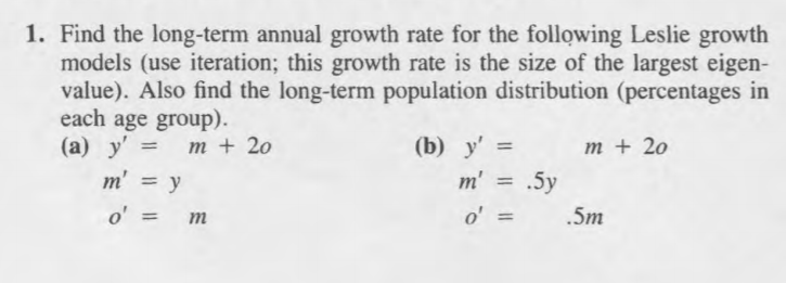 Solved 1. Find the long-term annual growth rate for the | Chegg.com