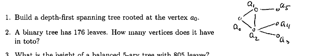 Solved ai gas 94 1. Build a depth-first spanning tree rooted | Chegg.com
