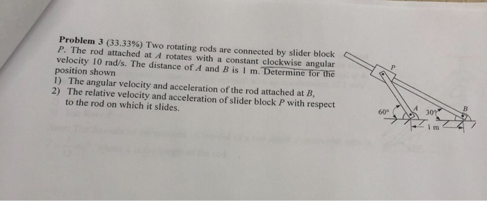 Solved Problem 3 (33.33%) Two rotating rods are connected by | Chegg.com