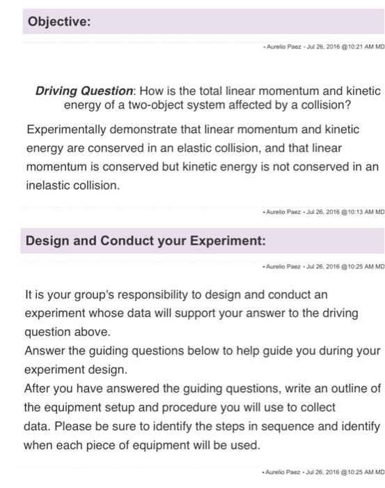 Solved Objective: Aurelio Paez Jul 26, 2016 @10:21 AM MD | Chegg.com