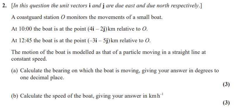 Solved Calculate the bearing on which the boat is moving, | Chegg.com