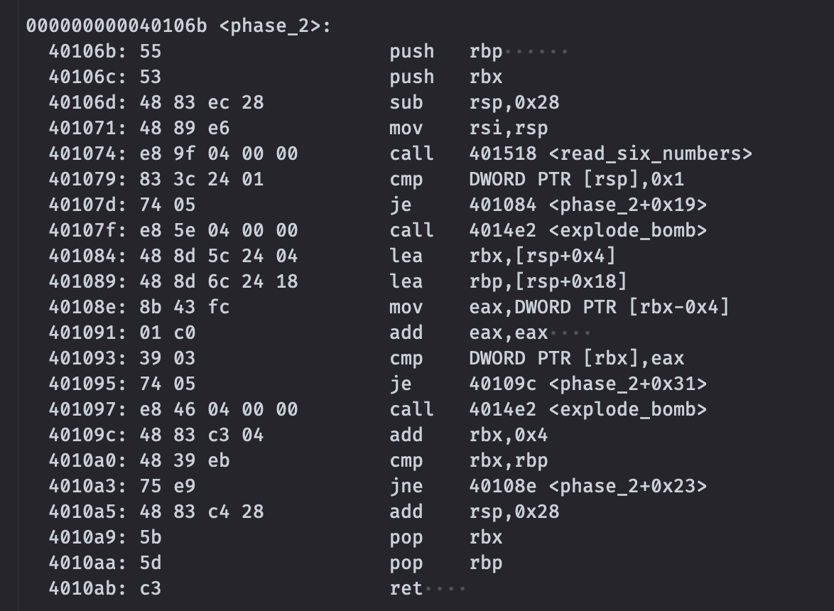 Solved 000000000040106b : 40106b: 55 40106c: 53 40106d: 48 | Chegg.com
