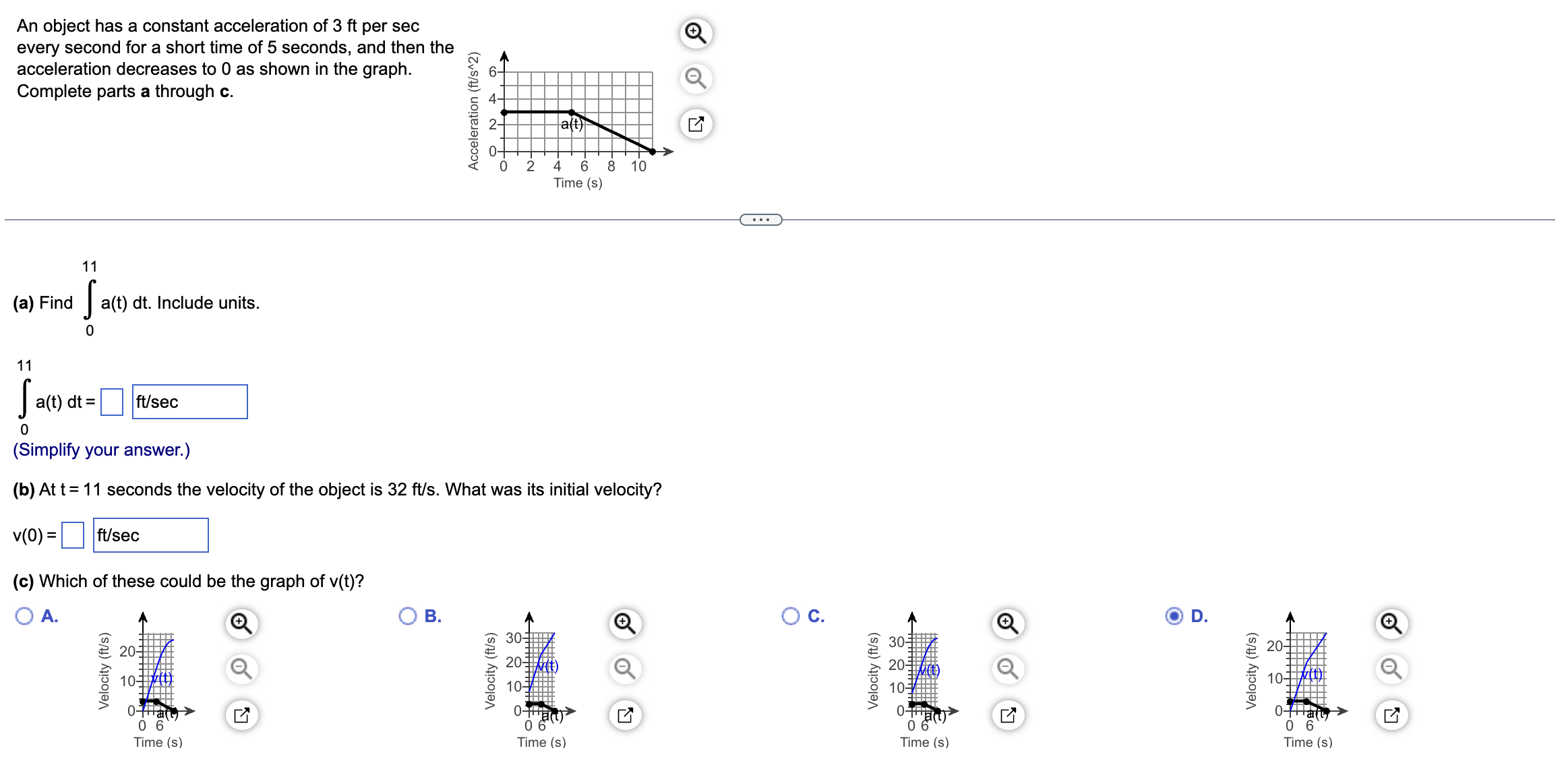 Solved An object has a constant acceleration of 3ft per sec | Chegg.com