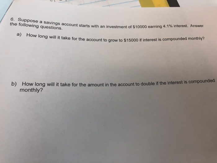 Solved Suppose a savings account starts with an investment | Chegg.com