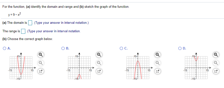Solved For the function, (a) identify the domain and range | Chegg.com