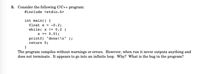 Solved 5. Consider the following \\( \\mathrm{C} / | Chegg.com