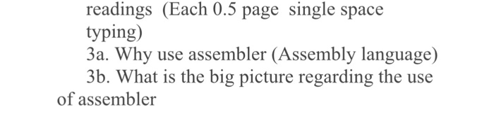 Solved readings (Each 0.5 page single space typing) 3a. Why | Chegg.com