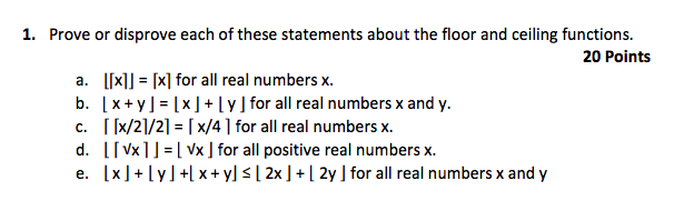 Solved 1. Prove or disprove each of these statements about | Chegg.com